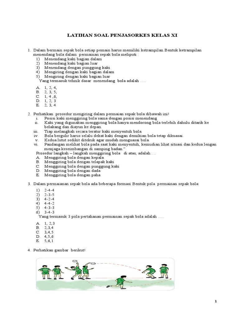 Latihan Soal Pjok Xi | PDF
