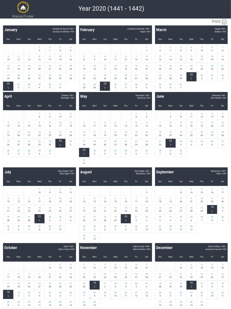 Monthly Islamic Calendar | PDF | Abrahamic Religions | Semitic Words ...