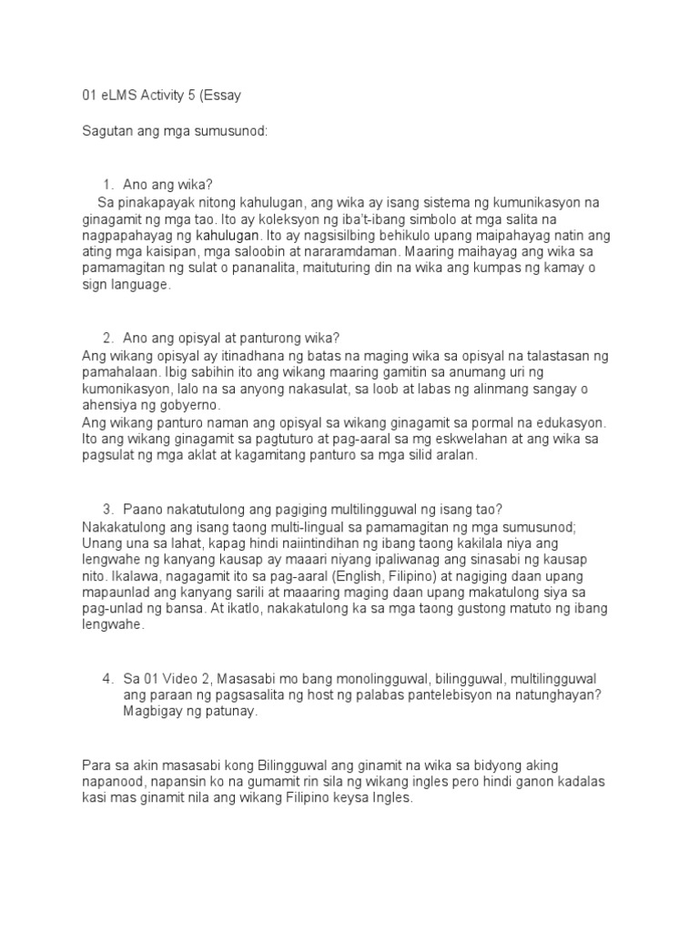 01 ELMS Activity 5 | PDF