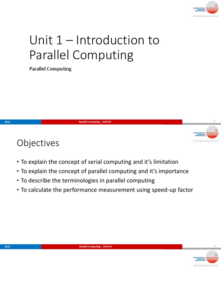 Parallel Computing Unit 1 Introduction To Parallel Computing Pdf Parallel Computing