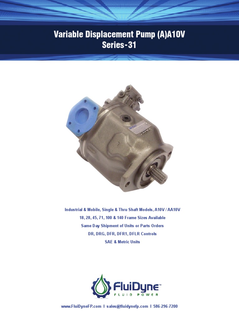 A10V Series 31 Eng Data | PDF | Pump | Transmission (Mechanics)