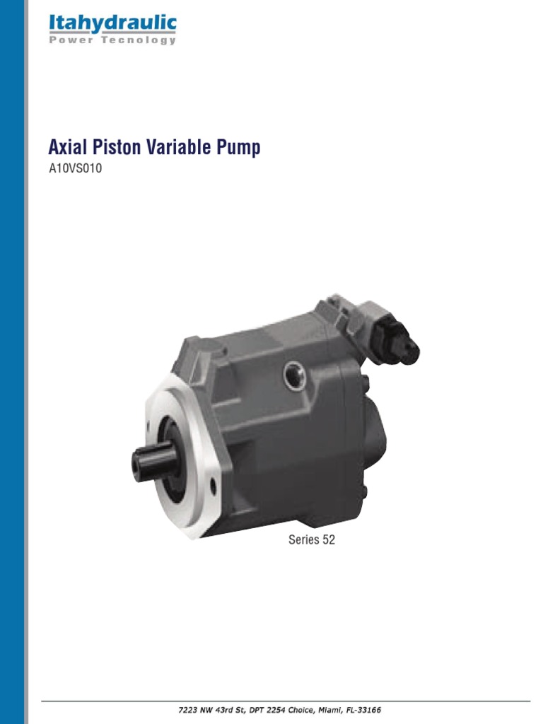 Bombas Pistoness52Tipo Rexroth A10V Opt | PDF | Pump | Valve