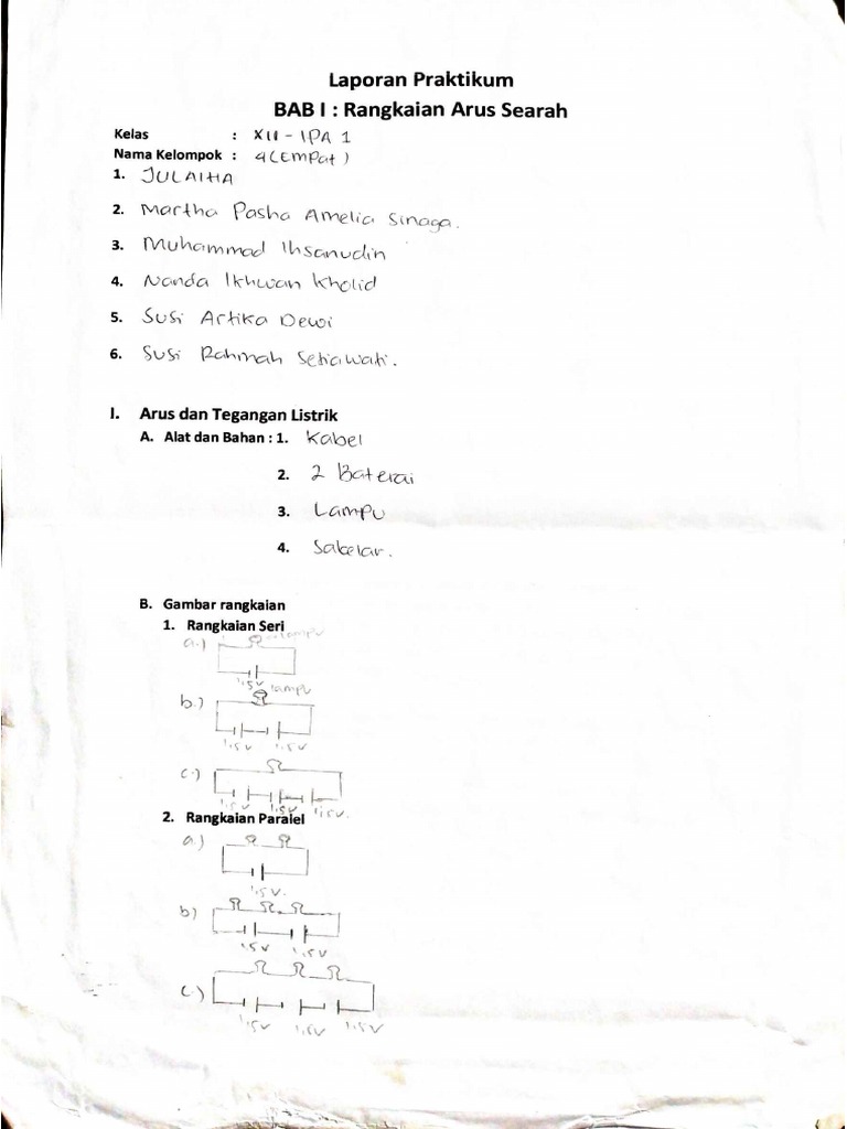 Laporan Praktikum Rangkaian Arus Searah | PDF