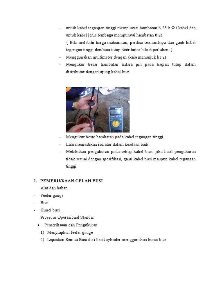 Pemeriksaan Celah Busi | PDF