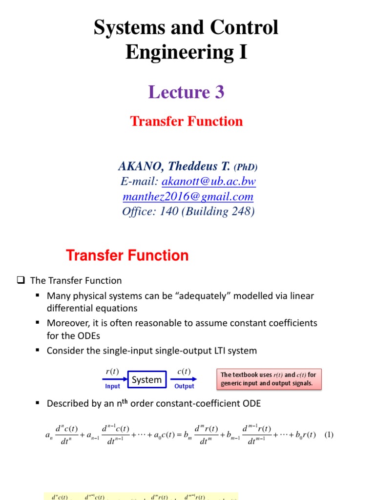 Week 2 - L3 - Transfer Function and Poles Zeros | PDF | Zero Of A Function | Algorithms