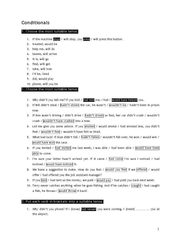 Conditionals Answers | PDF
