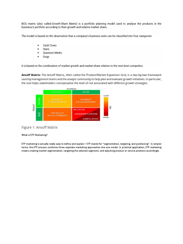 BCG Matrix | PDF | Marketing | Consumer Behaviour