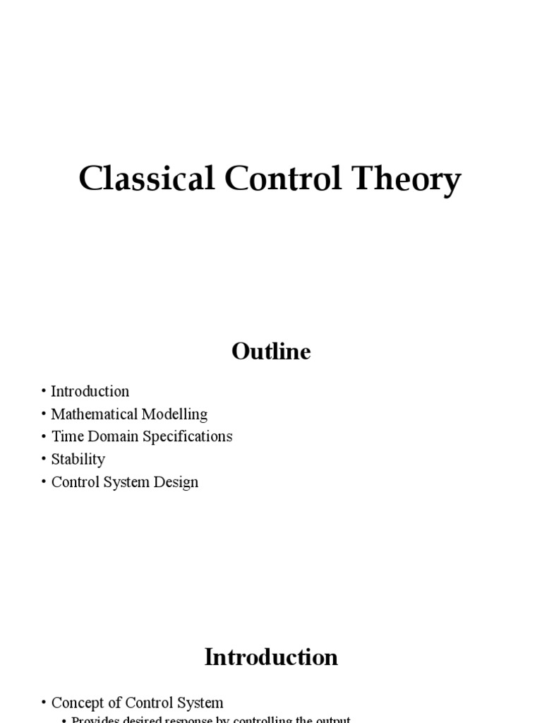 Classical Control Theory | PDF | Control Theory | Systems Engineering