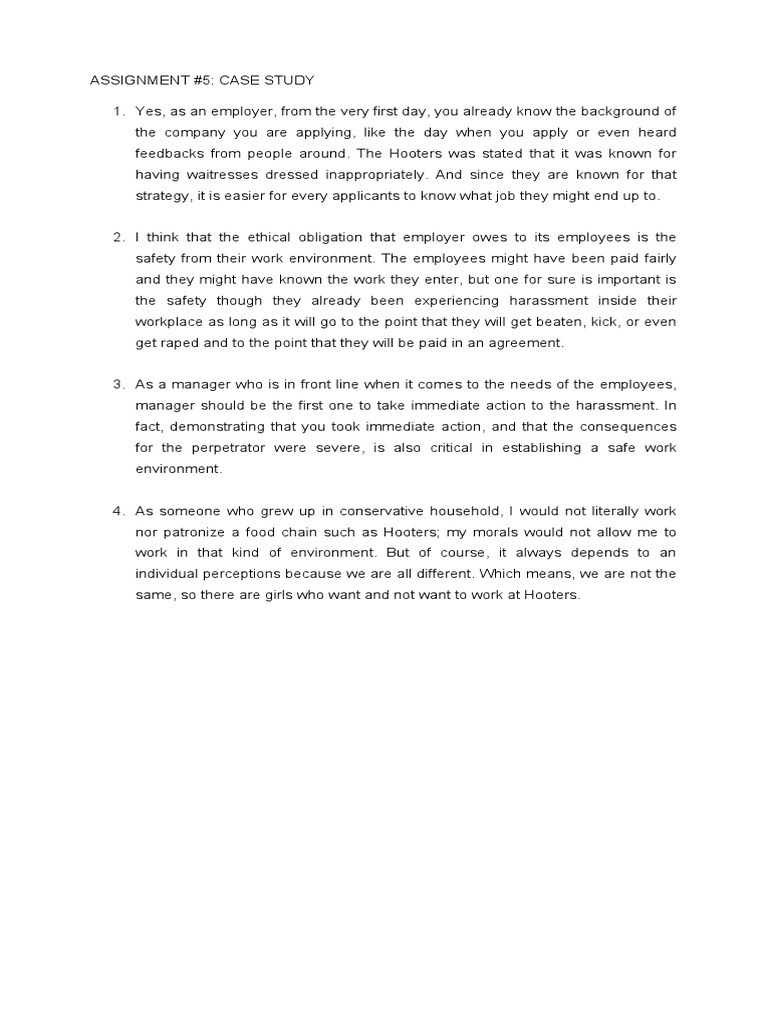 Assignment # 5 Case Study | PDF