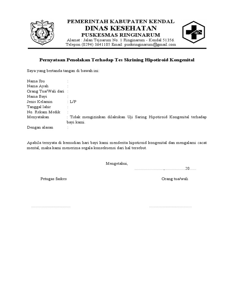 Formulir Penolakan SHK | PDF | Pengembangan Diri