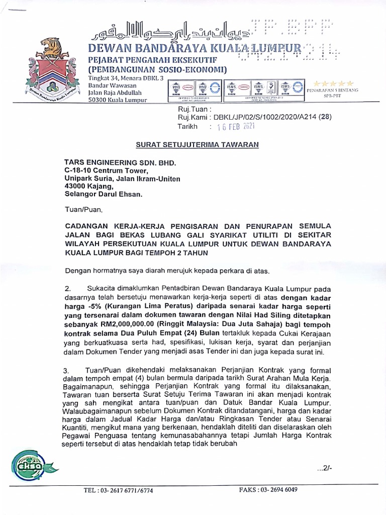 SST + Ak Tars - DBKL | PDF