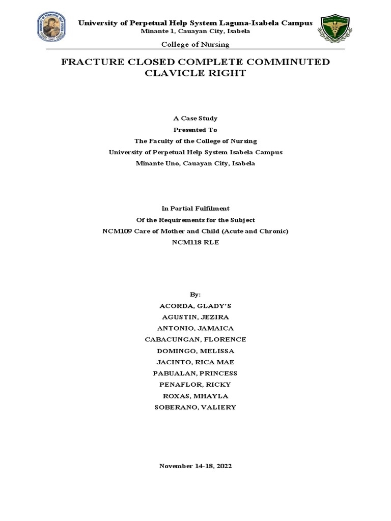 Group Case Cacal Orif | PDF | Health Sciences | Clinical Medicine