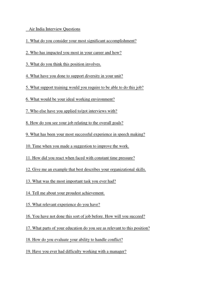 Air India Interview Questions | PDF | Temperature | Density