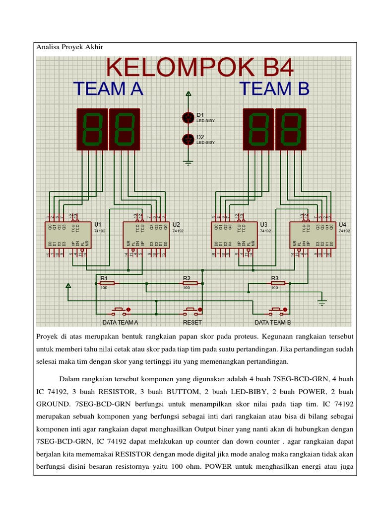 Rangkaian Papan Skor IC 74192 | PDF