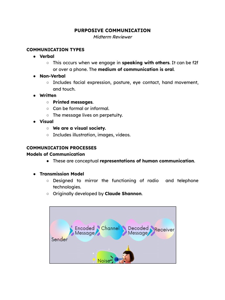 Purposive Commuinication Notes - Reviewer | PDF | Communication ...