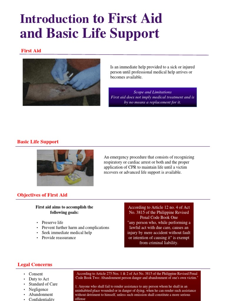 Introduction To First Aid and Basic Life Support Compressed | PDF ...