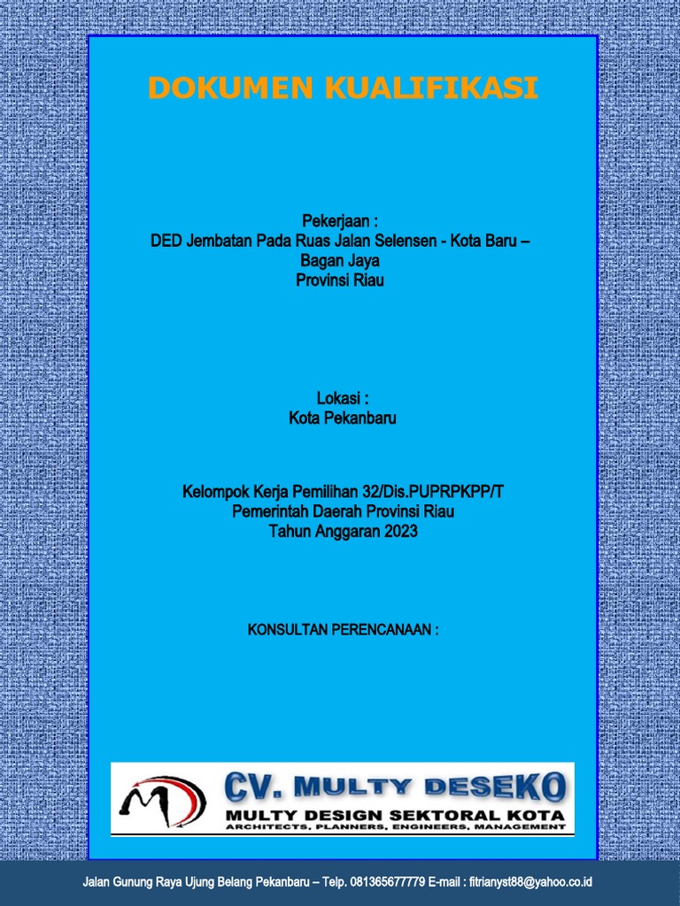 Isian Kualifikasi - Cv. Multy Deseko - PRC Rekayasa | PDF