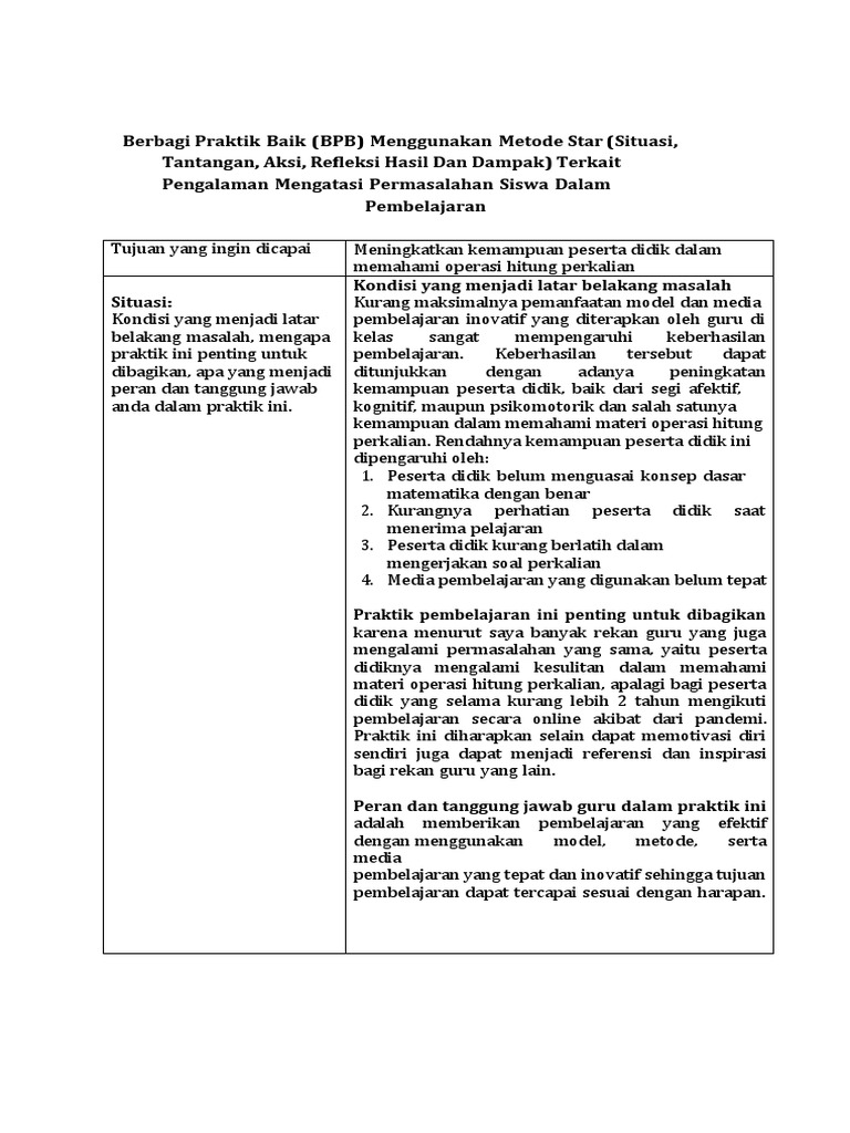 Menyusun Cerita Praktik Baik Best Practi | PDF