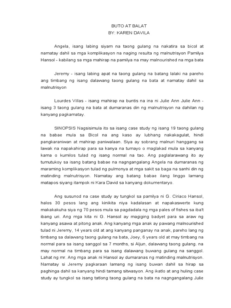 Buto at Balat | PDF