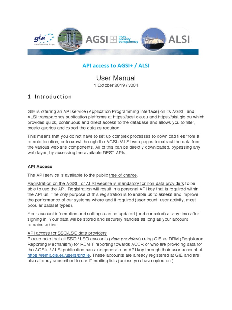 AGSI+ and ALSI API User Manual | PDF | Representational State Transfer ...
