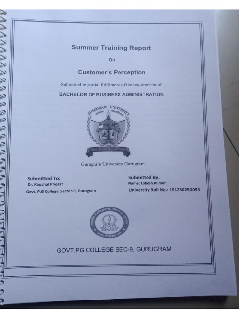 Summer Training Report.... | PDF