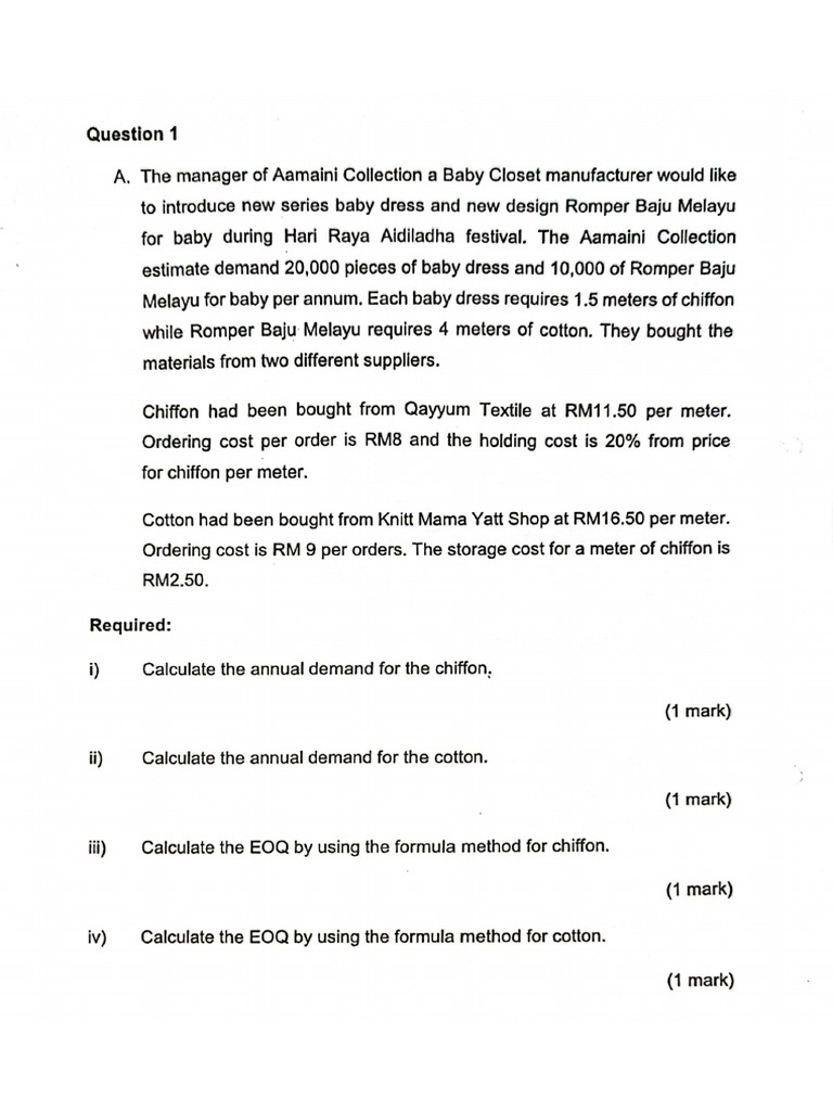 Tutorial Question Chap 2 | PDF