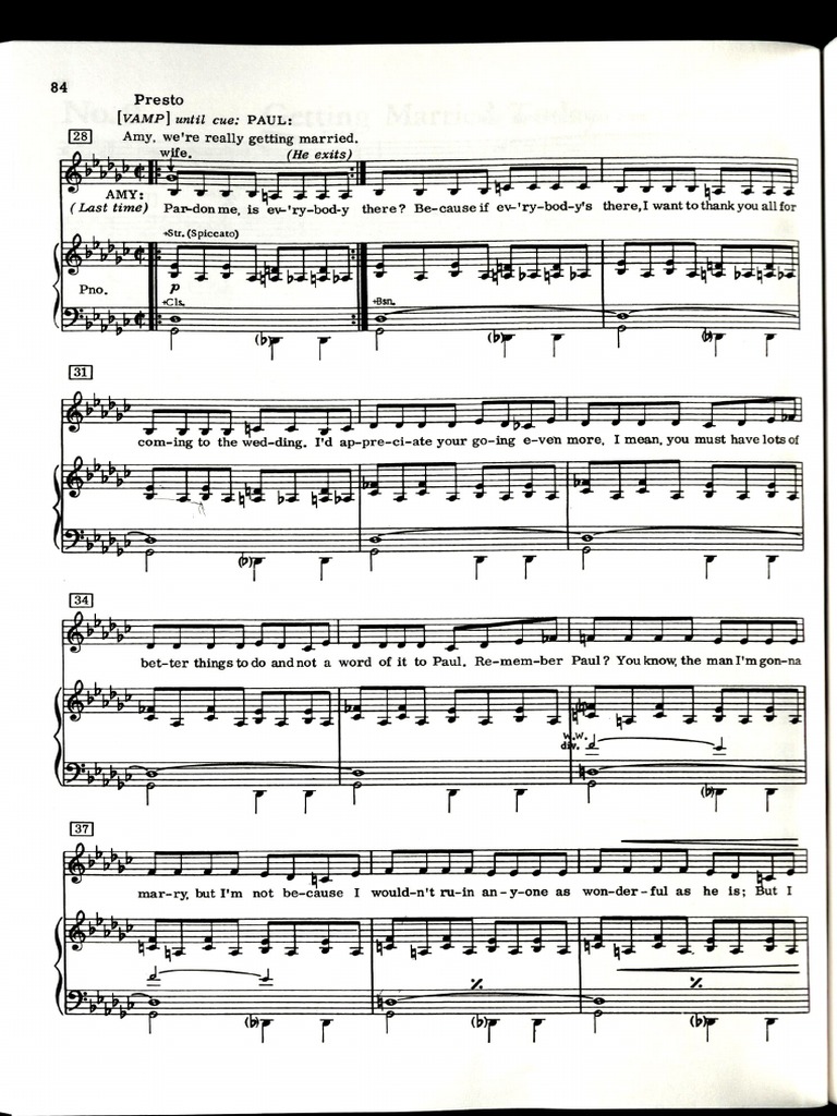 Getting Married Today (Sheet Music) | PDF