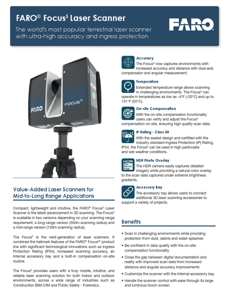 FARO Focus S350 Spec Sheet | PDF | Image Scanner | Touchscreen