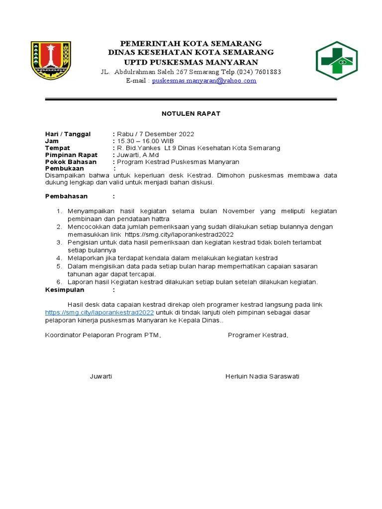 Bukti Tindak Lanjut KESTRAD | PDF