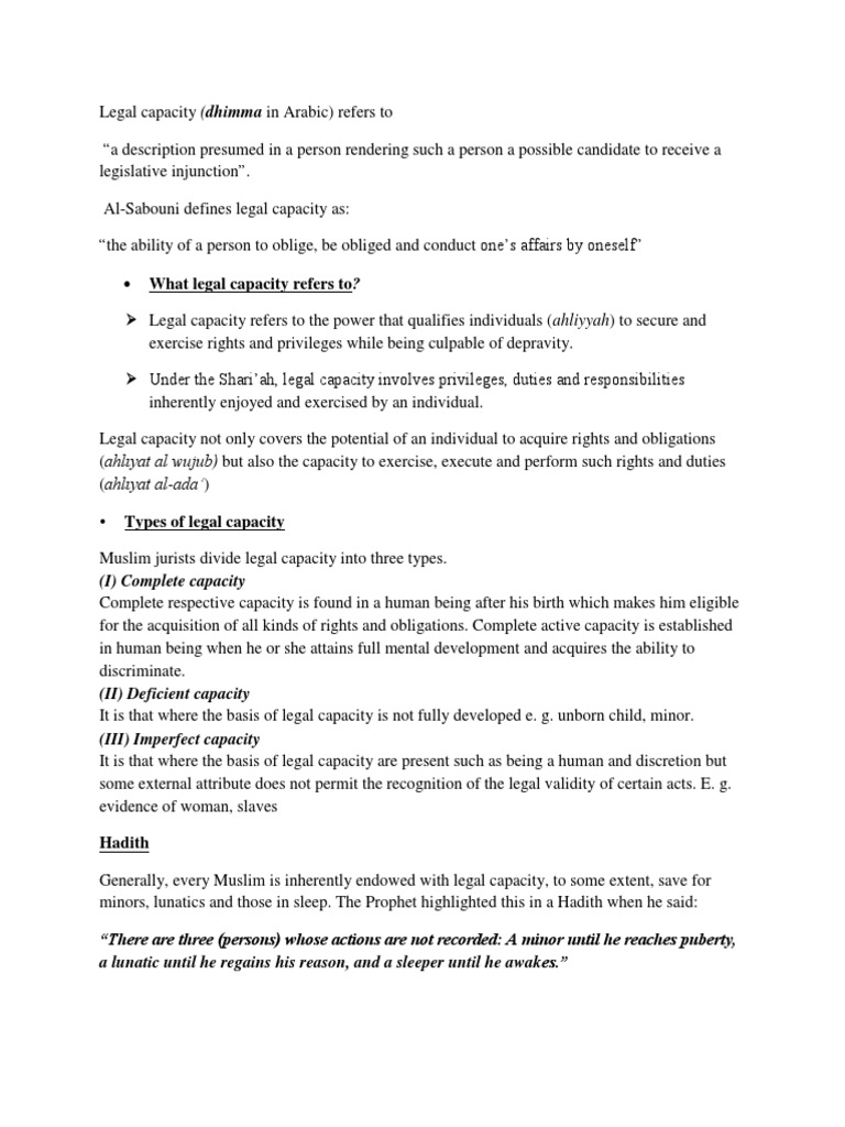Legal Capacity | PDF | Justice | Crime & Violence