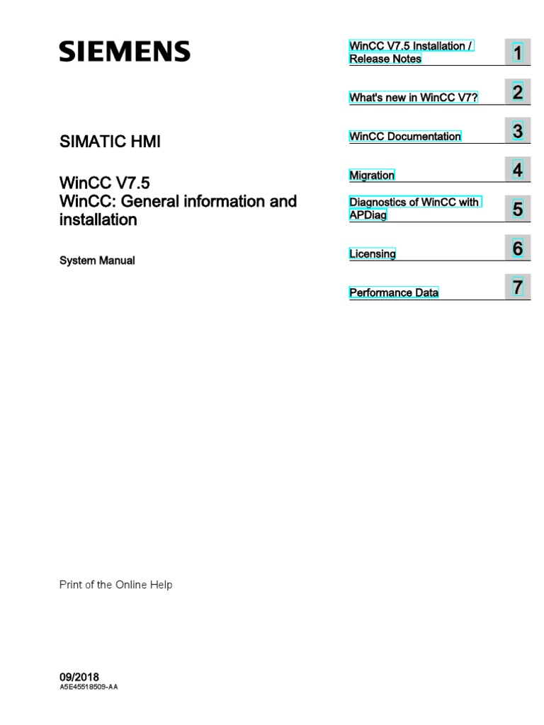 WinCC V7.5 WinCC: General Information and Installation | PDF