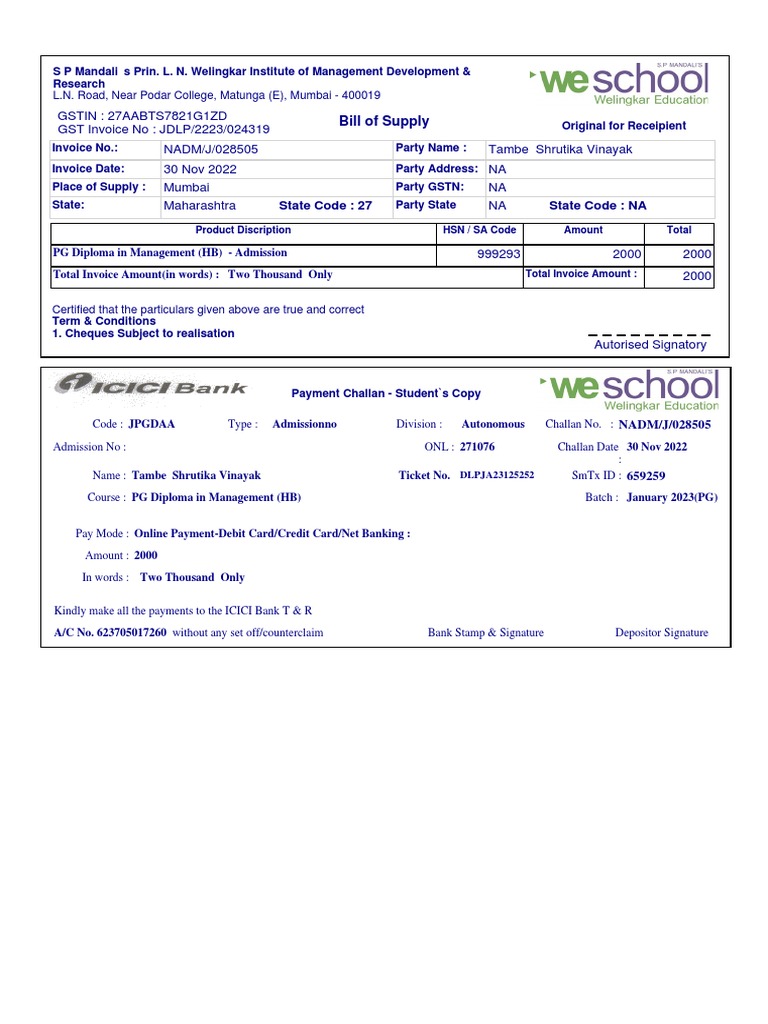 Challan Print | PDF | Cheque | Payments