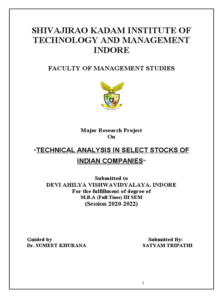 Satyam Final MRP | PDF | Technical Analysis | Stocks