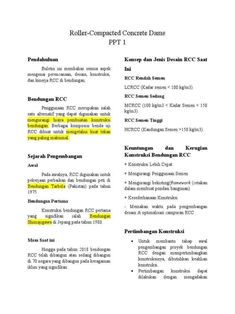 Resume Power Point 1 RCC Dam | PDF