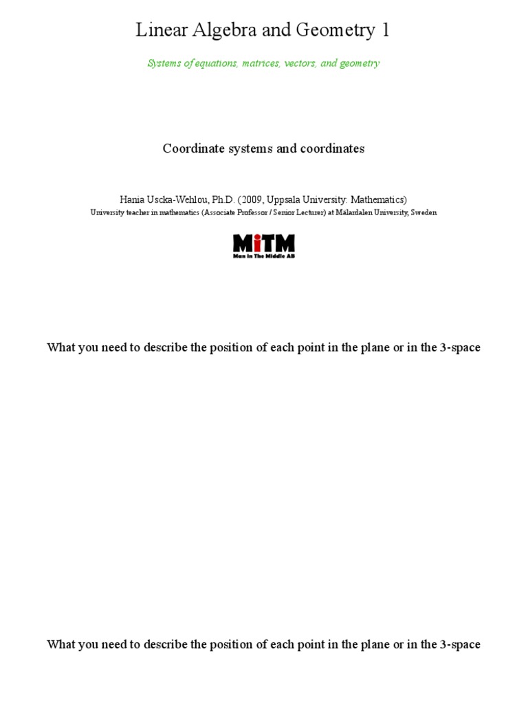Understanding Coordinate Systems Pdf Cartesian Coordinate System