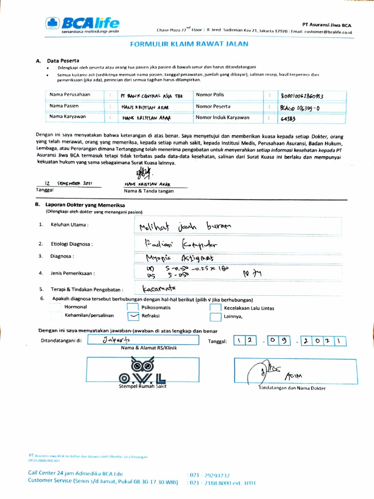 Form Klaim Rawat Jalan | PDF