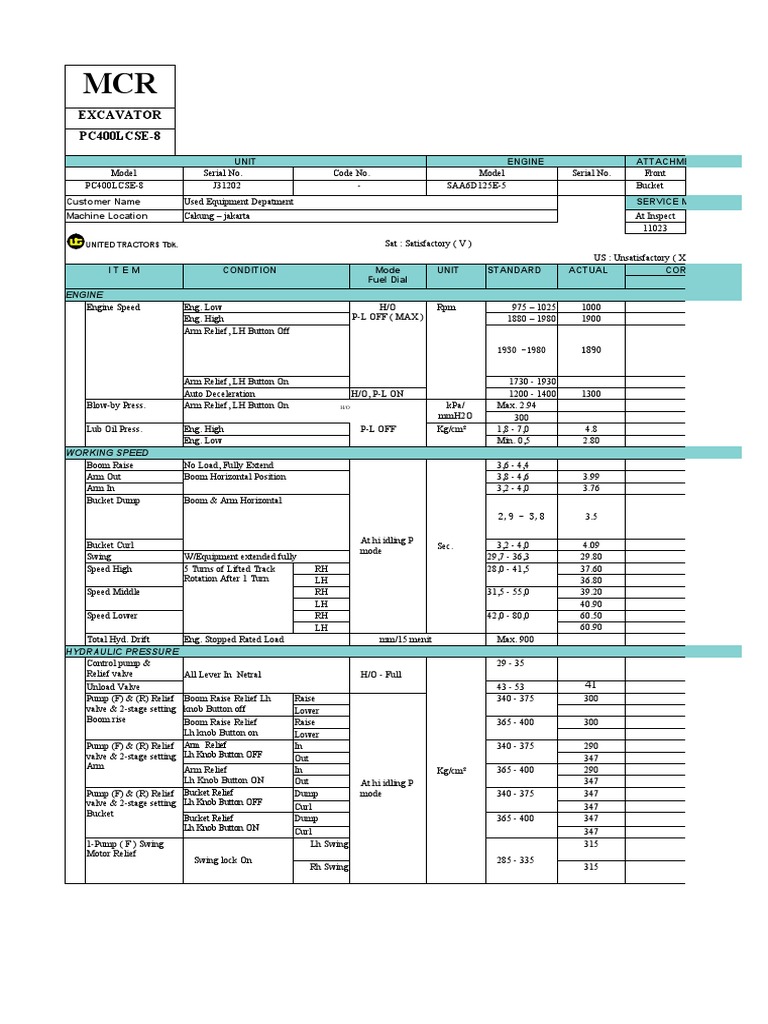 MCR PC 400 SN J31202 | PDF | Tractor | Valve