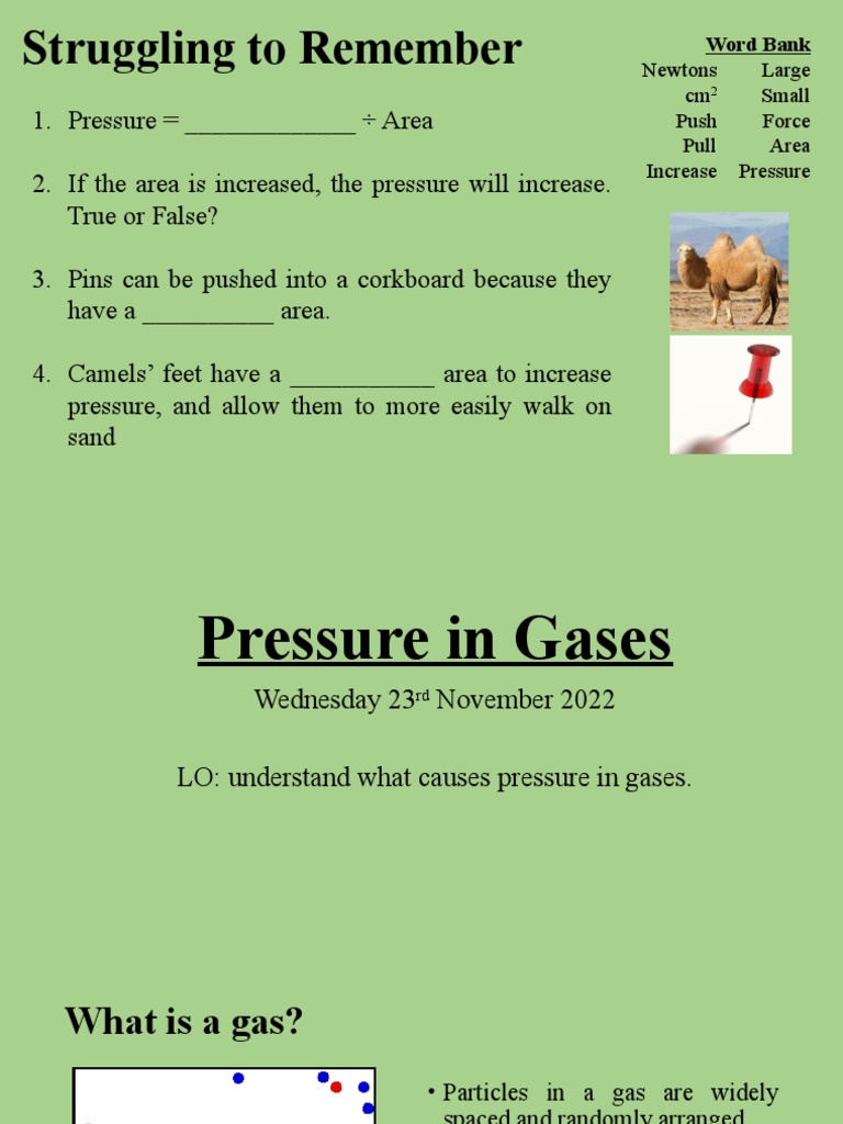 Pressure In Gases Pdf Gases Pressure