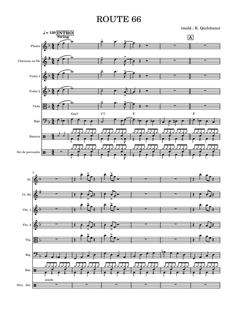05 Route 66 - Lenta 2022-11-17-Partitura - y - Partes | PDF