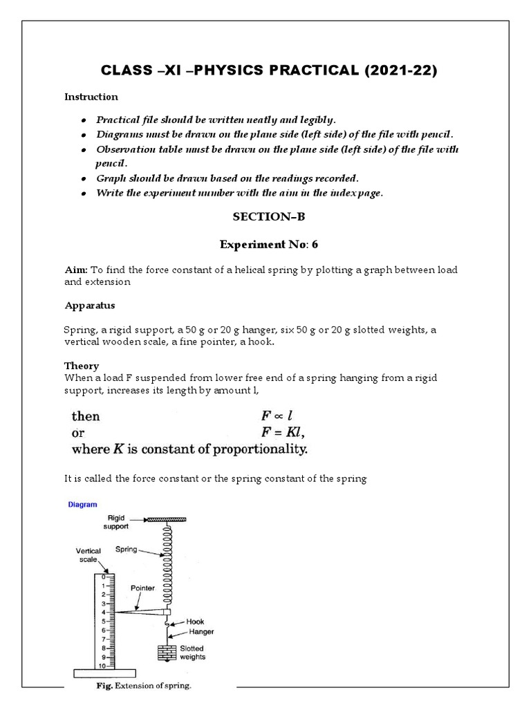 Physics Practicals 202122 | Download Free PDF | Liquids | Temperature