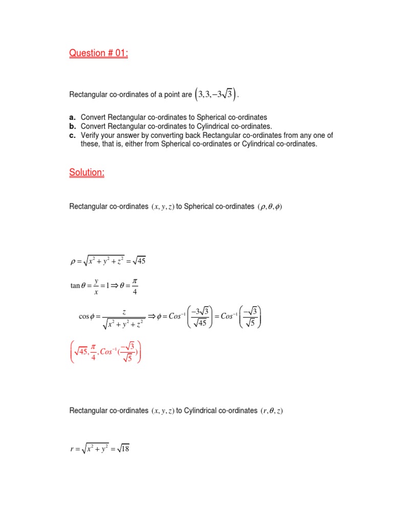 MTH301 MidTerm Subjective Paper | PDF | Coordinate System | Mathematical Objects