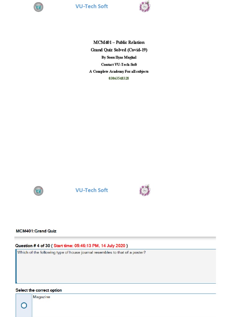 MCM401 Solved Grand Quiz | PDF MCM401 Solved Grand Quiz | PDF
