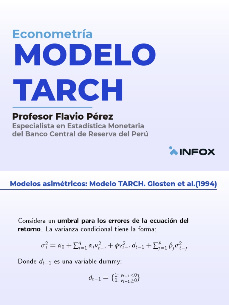 Modeling Conditional Volatility: An Introduction to the TARCH Model | PDF