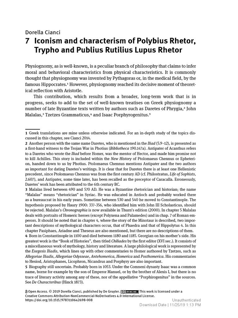 7 Iconism and Characterism of Polybius Rhetor, Trypho and Publius ...