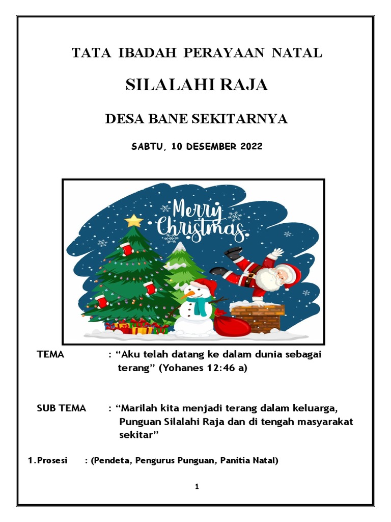 Tata Ibadah Natal Silalahi Raja 2022 | PDF | Agama & Spiritualitas