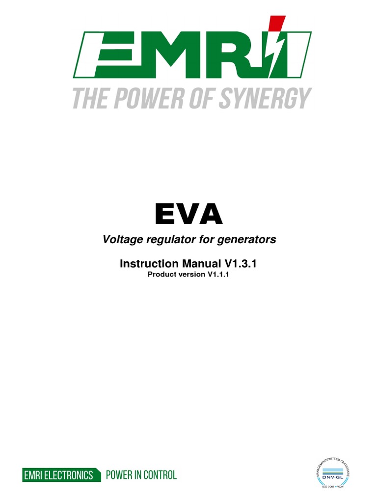 Instruction Manual for the EVA Voltage Regulator for Generators | PDF ...