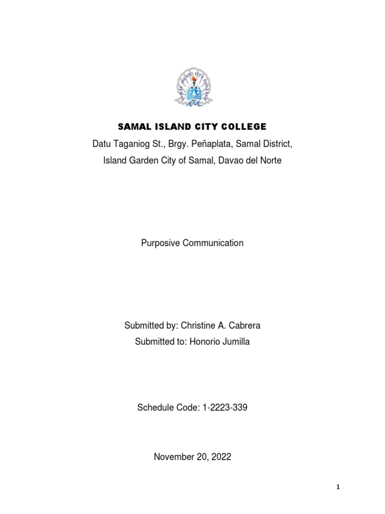 Purposive - Communication Pre-Final Module PDF | PDF | Communication