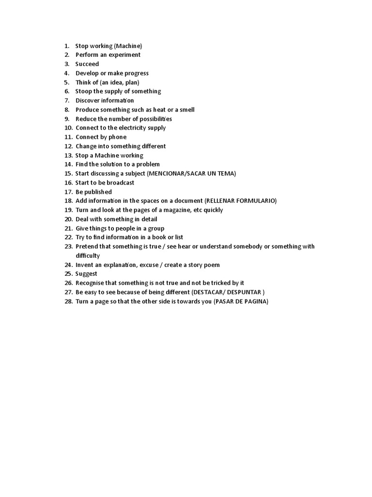 Phrasal Verbs Destination b2 | PDF | Cognitive Science