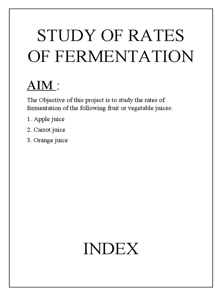 Study of Rates of Fermentation (Autorecovered) | PDF | Fructose ...