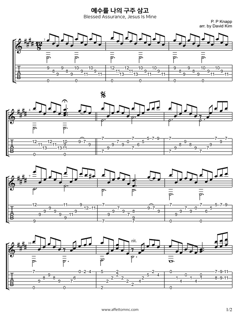 Tab Blessed-Assurance Rearranged | PDF